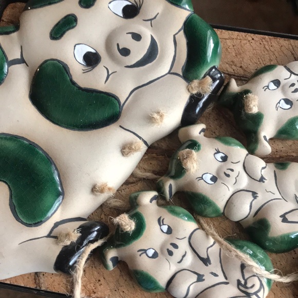 Art | Pigpiglet Clay Glazed Macrame Hanging Art | Poshmark